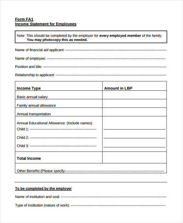 FREE 15+ Employee Statement Forms in PDF | Ms Word