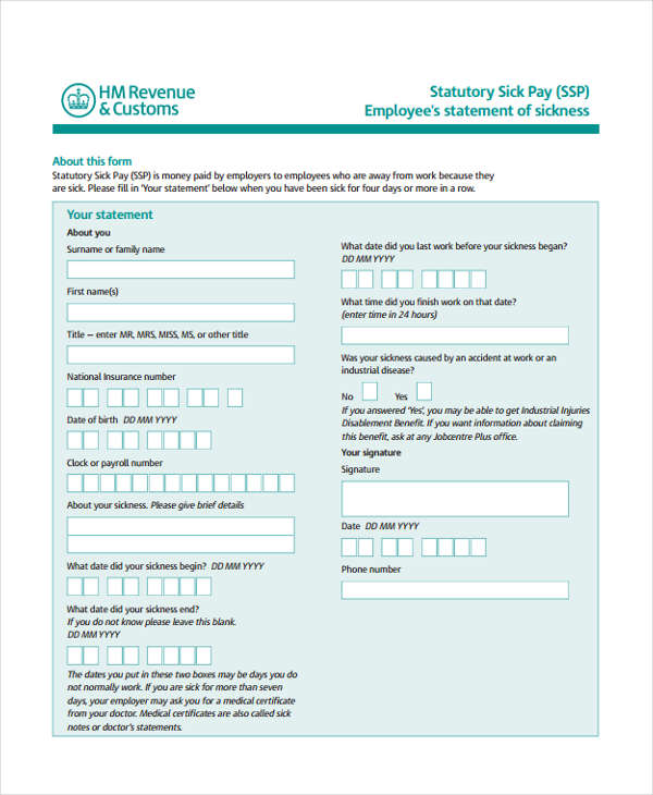 FREE 15+ Employee Statement Forms in PDF | Ms Word