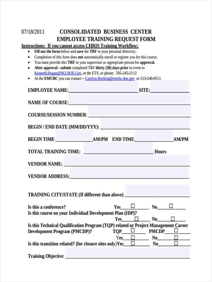FREE 6+ Training Requisition Form Samples in MS Word | PDF
