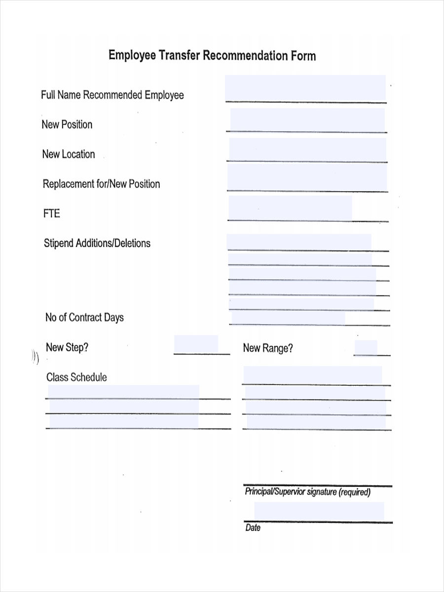 FREE 7+ Employee Transfer Forms in PDF