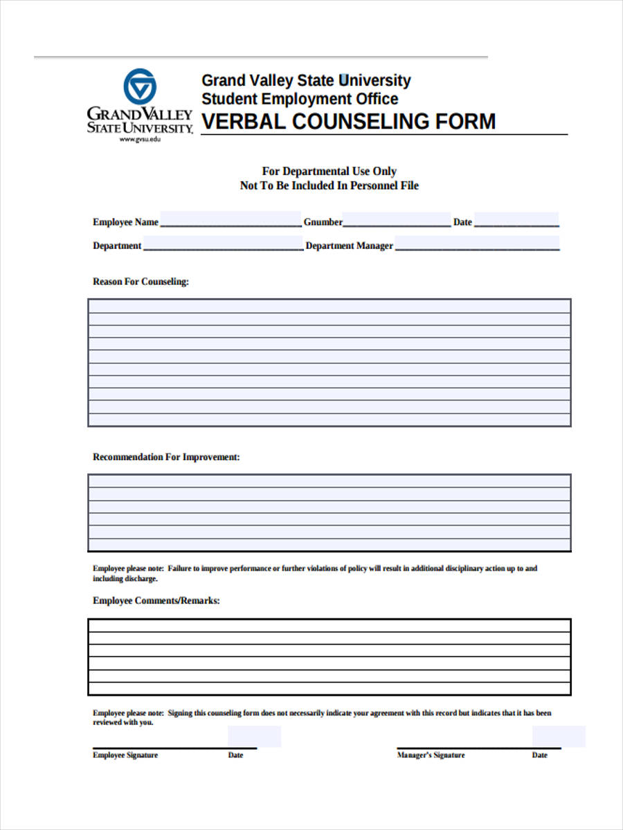 FREE 12+ Employee Counseling Form Samples, PDF, MS Word, Google Docs