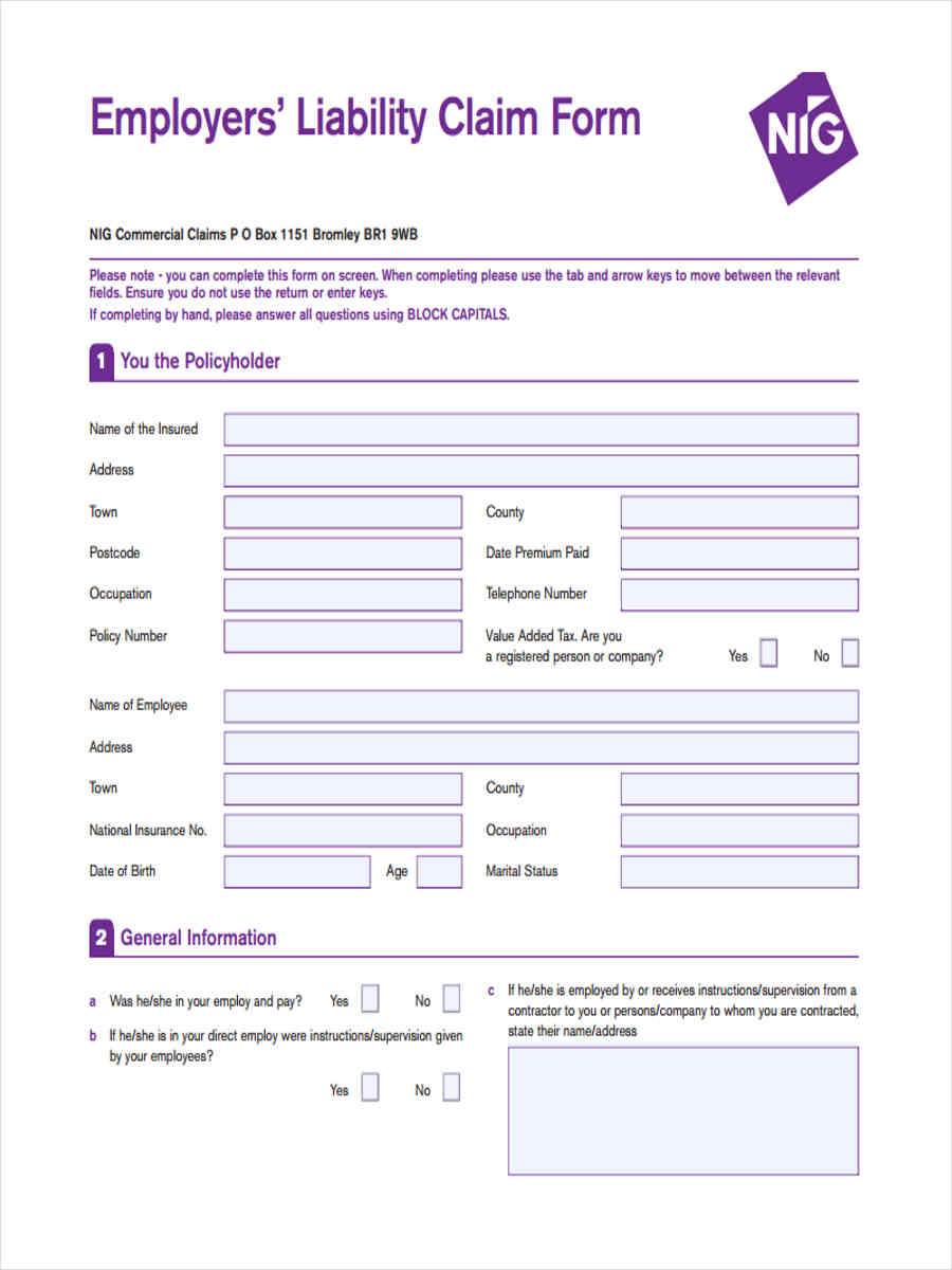 FREE 5+ Liability Claim Forms in MS Word | PDF