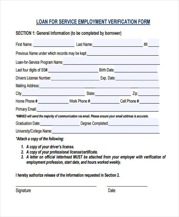 FREE 10+ Employment Verification Forms in PDF | Ms Word