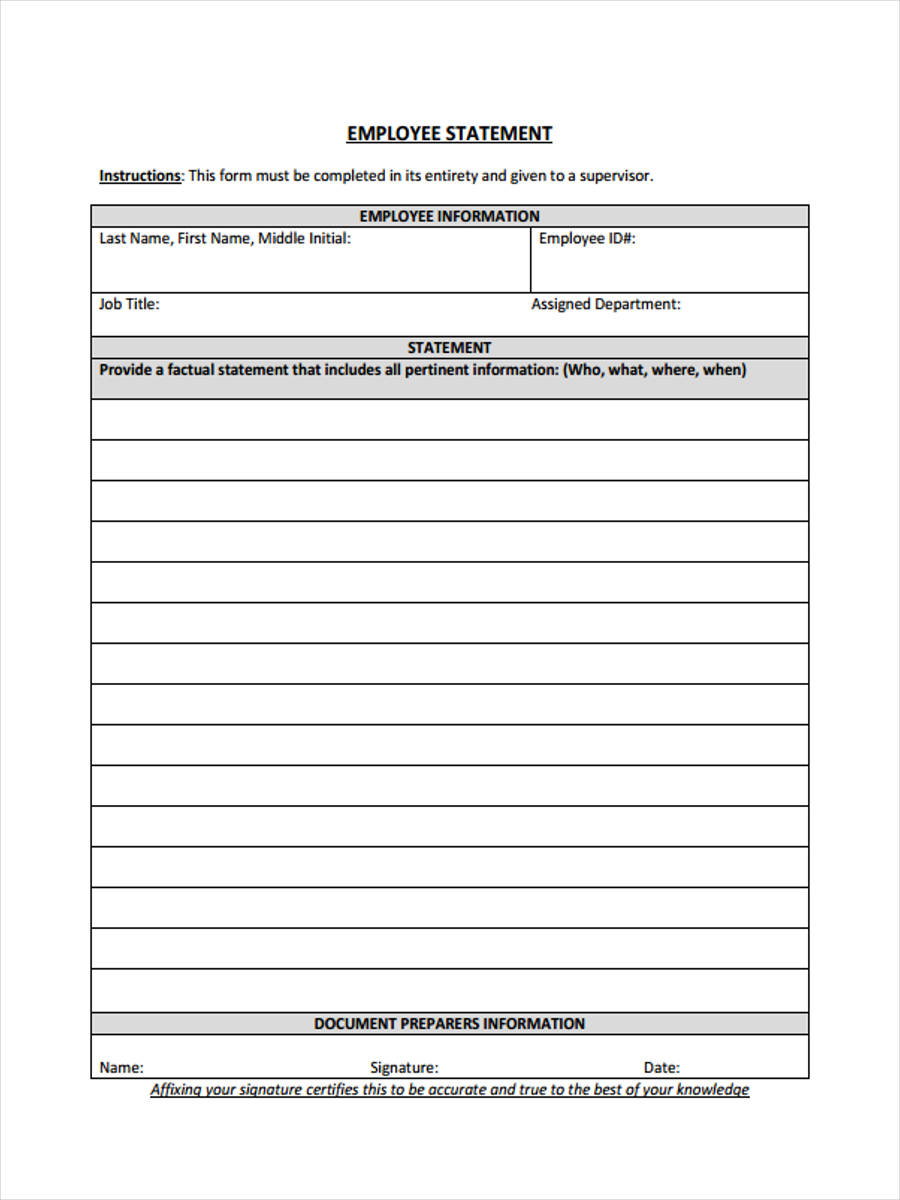 FREE 11+ Salary Statement Form Samples, PDF, MS Word, Google Docs