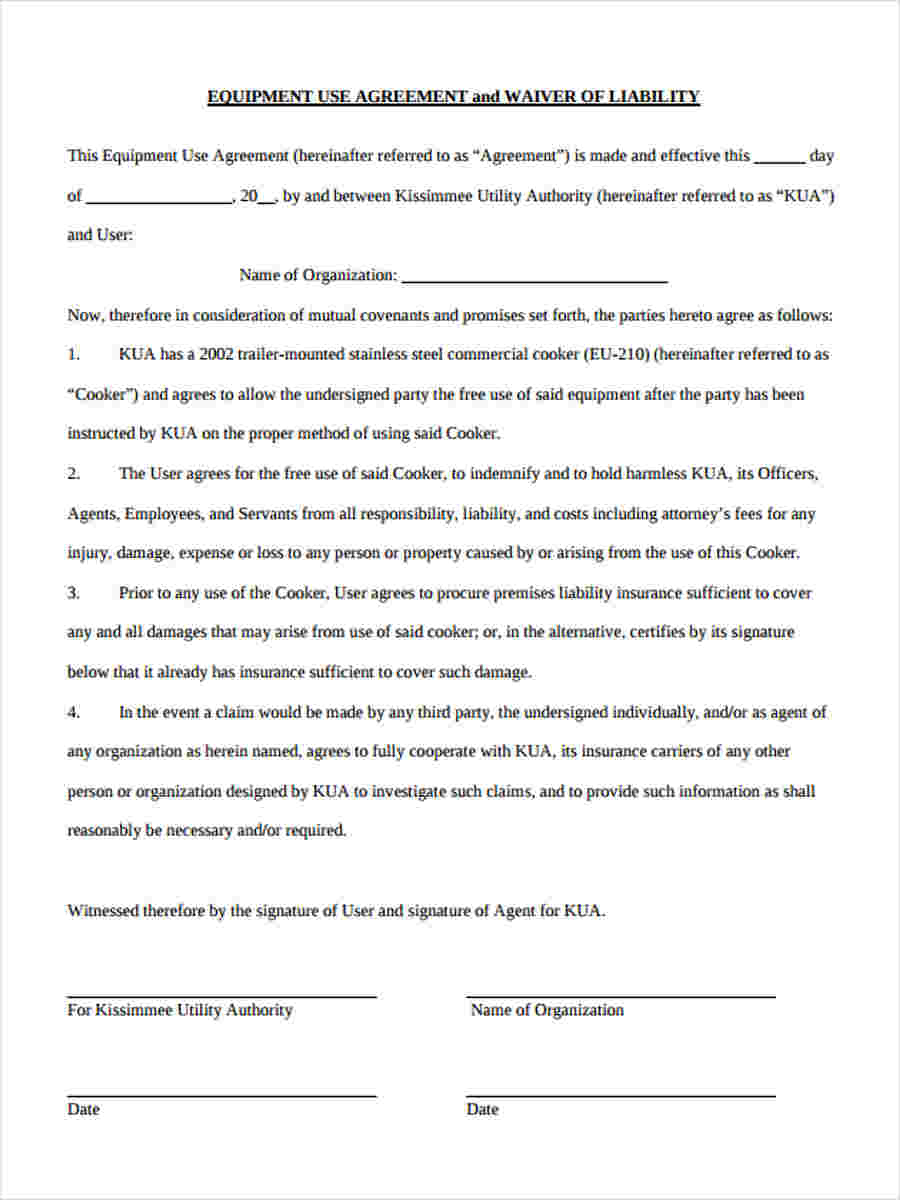 FREE 5 Equipment Liability Form Samples In MS Word PDF FREE 5 Equipment Liability Form Samples In MS Word PDF