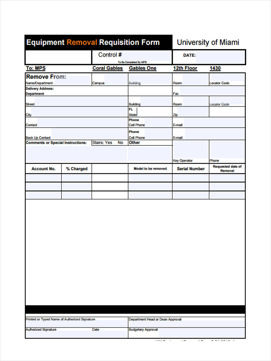 FREE 13+ Equipment Requisition Form Samples, PDF, MS Word, Google Docs ...