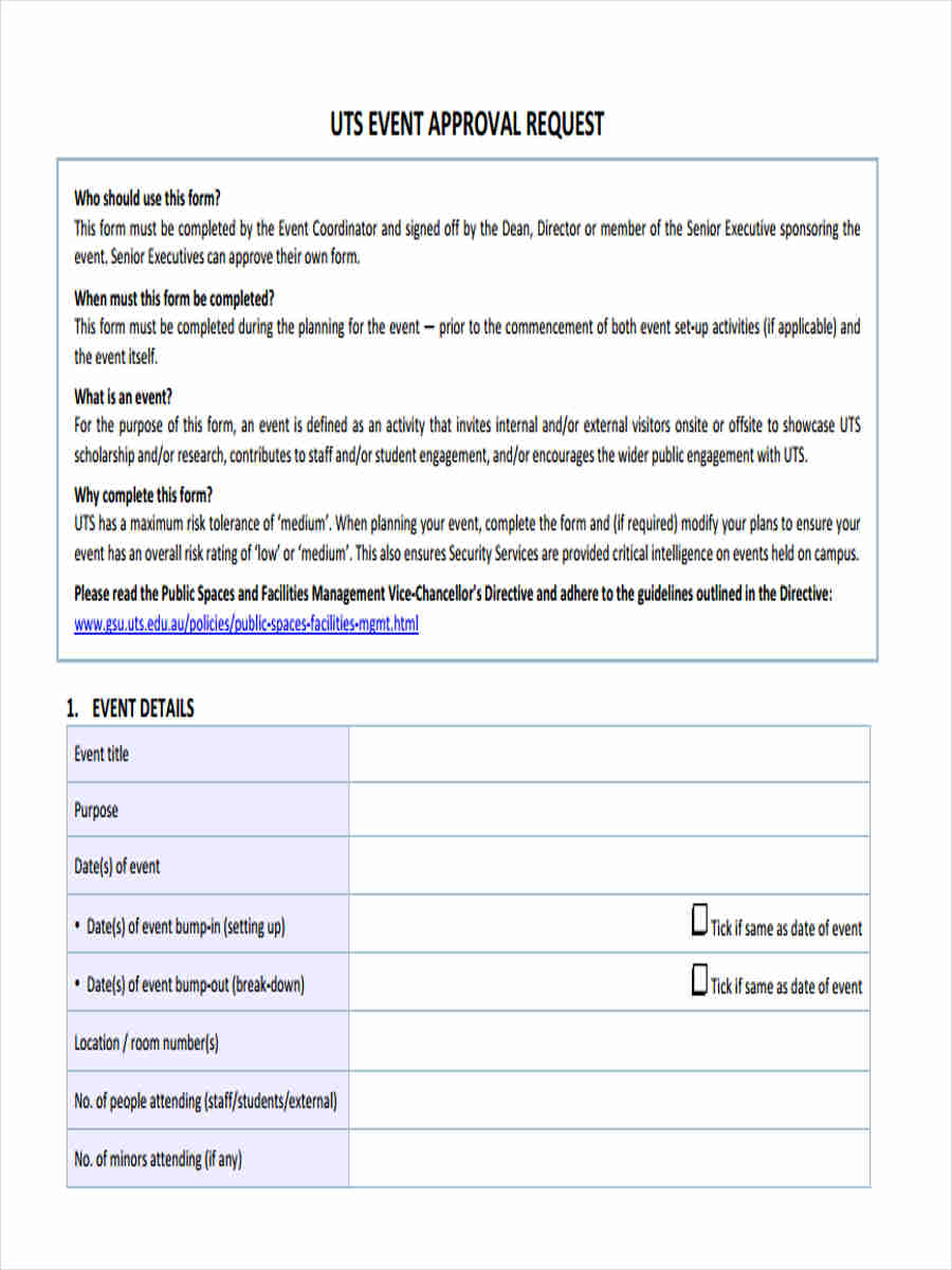 FREE 10+ Event Approval Forms in PDF | Ms Word