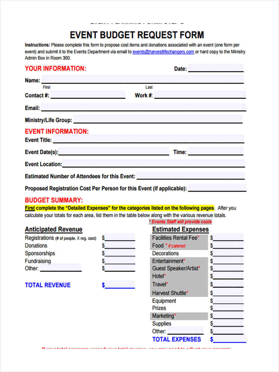 FREE 12+ Event Request Forms in PDF | Ms Word