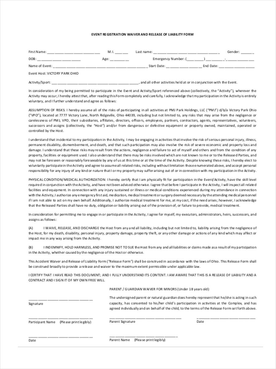 FREE 13+ Event Waiver Form Samples, PDF, MS Word, Google Docs