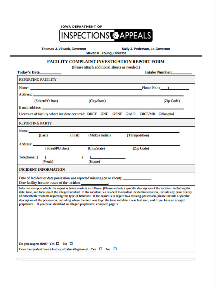 FREE 10+ Complaint Investigation Forms in PDF | Ms Word