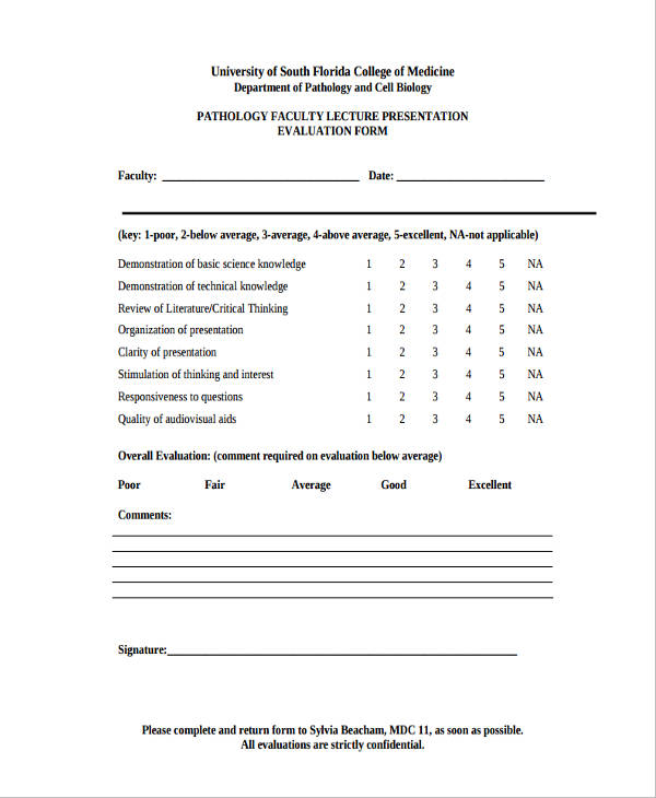 FREE 37+ Presentation Evaluation Forms in PDF | Ms Word | Excel