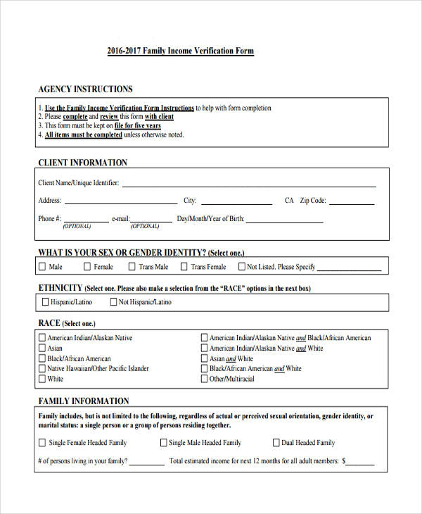 FREE 12+ Income Verification Forms in PDF | Ms Word