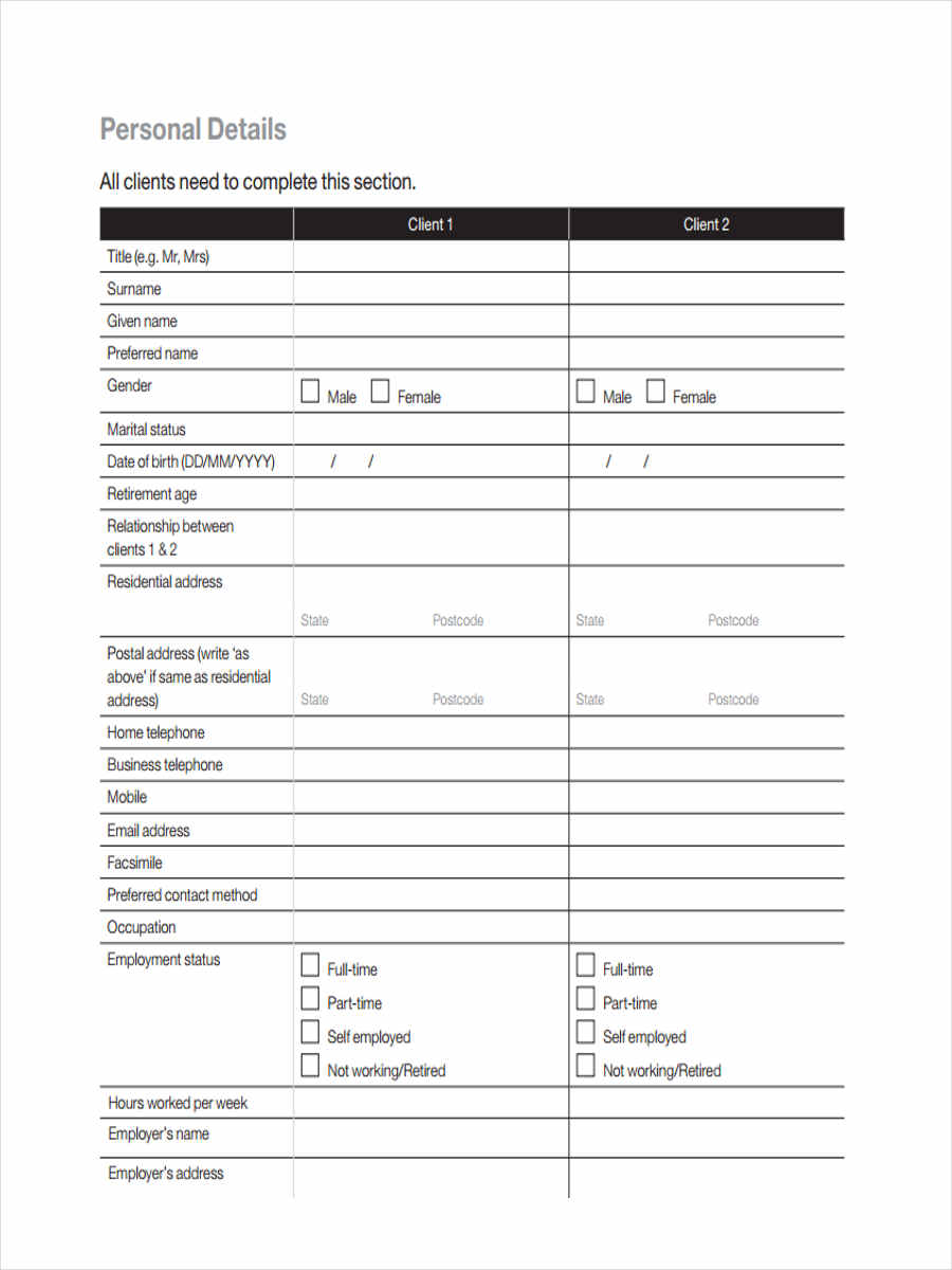 FREE 9+ Financial Questionnaire Forms in PDF | MS Word