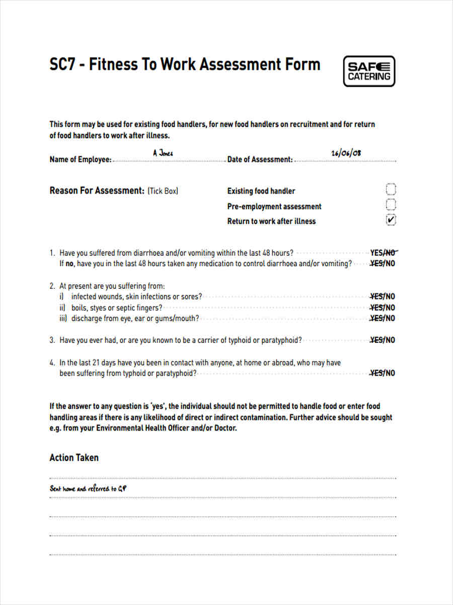FREE 6+ Work Assessment Forms in PDF | MS Word