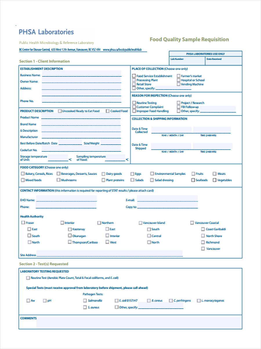 FREE 6+ Food Requisition Forms in MS Word | PDF | Excel