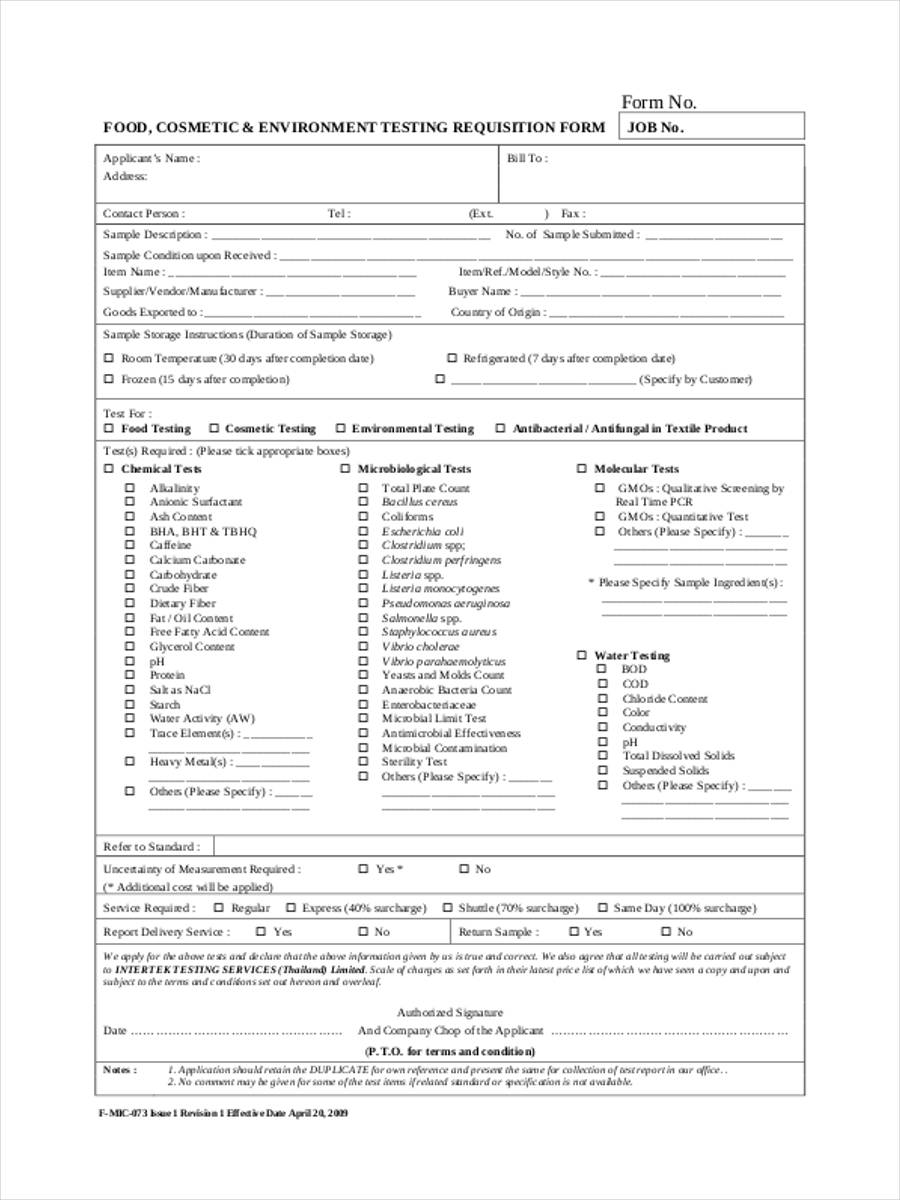 FREE 6+ Food Requisition Forms in MS Word | PDF | Excel