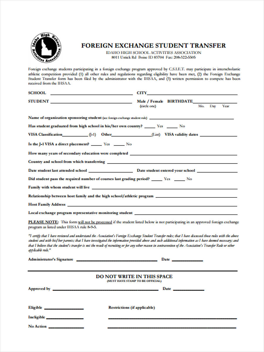 FREE 43+ Sample Transfer Forms in PDF | Ms Word | Excel