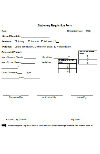 FREE 13+ Stationery Requisition Form Samples, PDF, MS Word, Google Docs