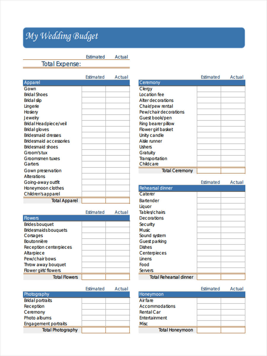 Dream Wedding Planner Budget Excel Formal Forms Pdf Planner Pro 