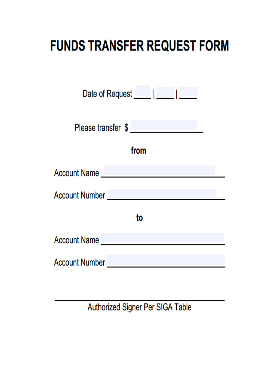 FREE 11+ Fund Transfer Form Samples, PDF, MS Word, Google Docs, Excel