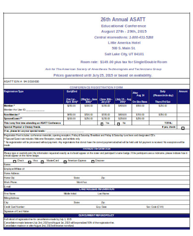 FREE 24+ Conference Registration Forms in PDF | Excel | MS Word