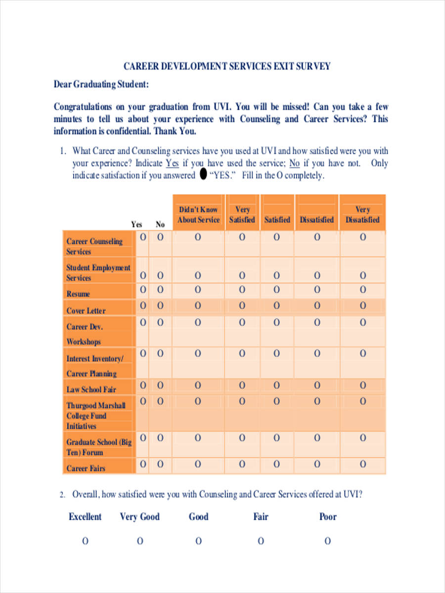 FREE 8 Sample Exit Interview ionnaire Forms In MS Word PDF