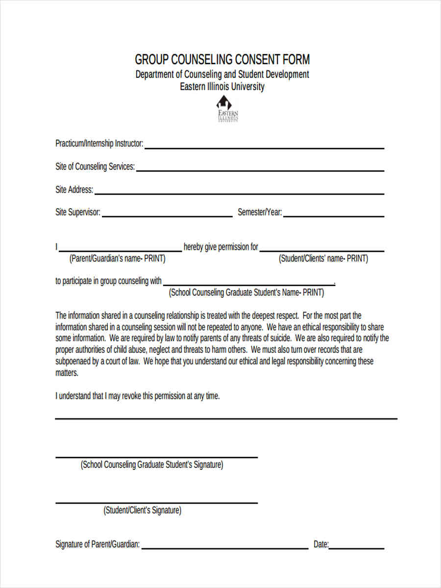 FREE 12+ Counseling Consent Form Samples, PDF, MS Word, Google Docs