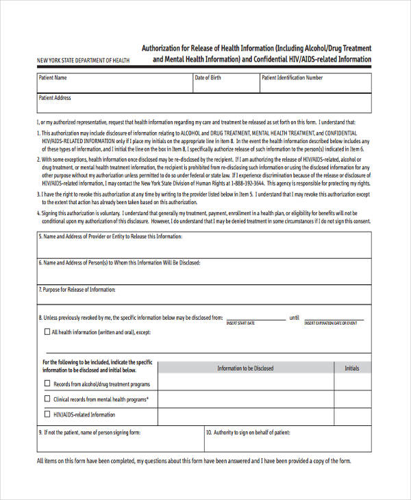 FREE 24+ General Release of Information Forms in PDF | Ms Word
