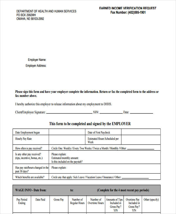 FREE 12+ Income Verification Forms in PDF | Ms Word