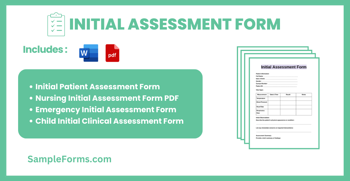 FREE 14+ Initial Assessment Form Samples, PDF, MS Word, Google Docs, Excel