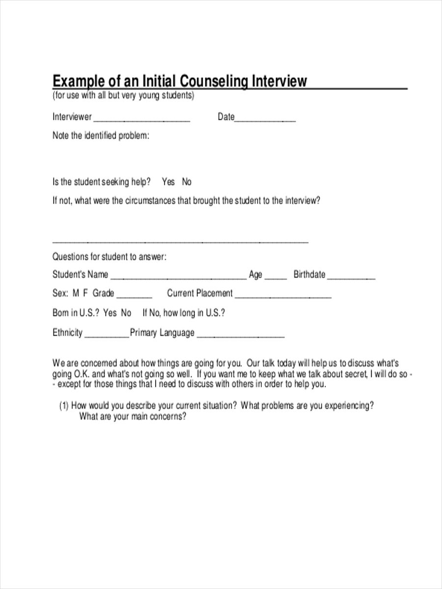 FREE 38+ Counselling Form Samples, PDF, MS Word, Google Docs