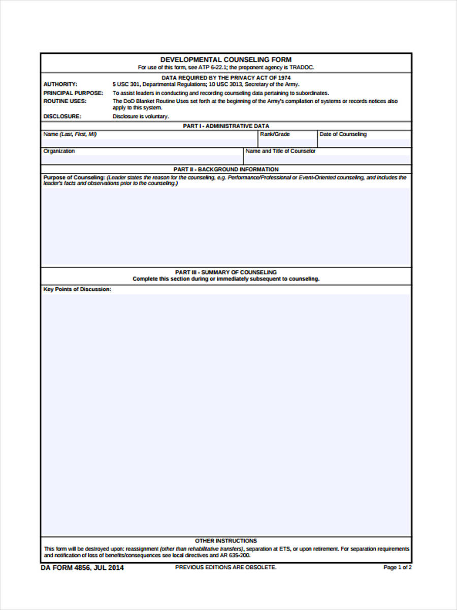 FREE 8+ Initial Counseling Form Samples, PDF, MS Word, Google Docs