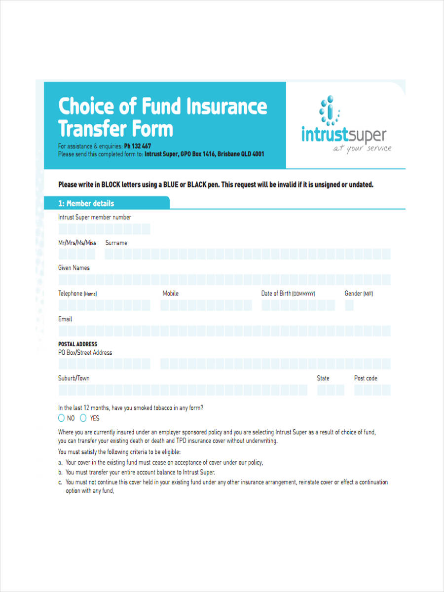 FREE 6+ Insurance Transfer Forms in PDF