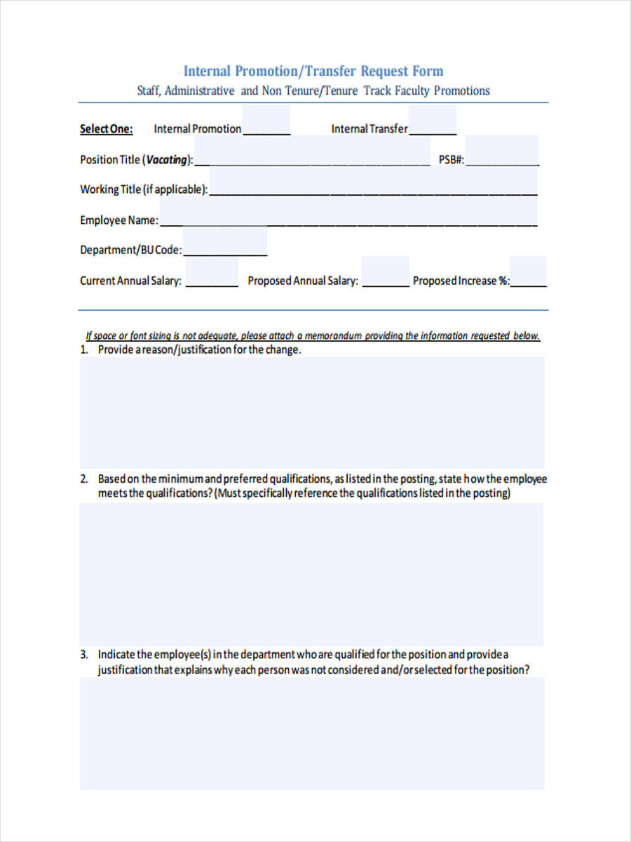 FREE 8+ Promotion Request Forms in PDF | Ms Word