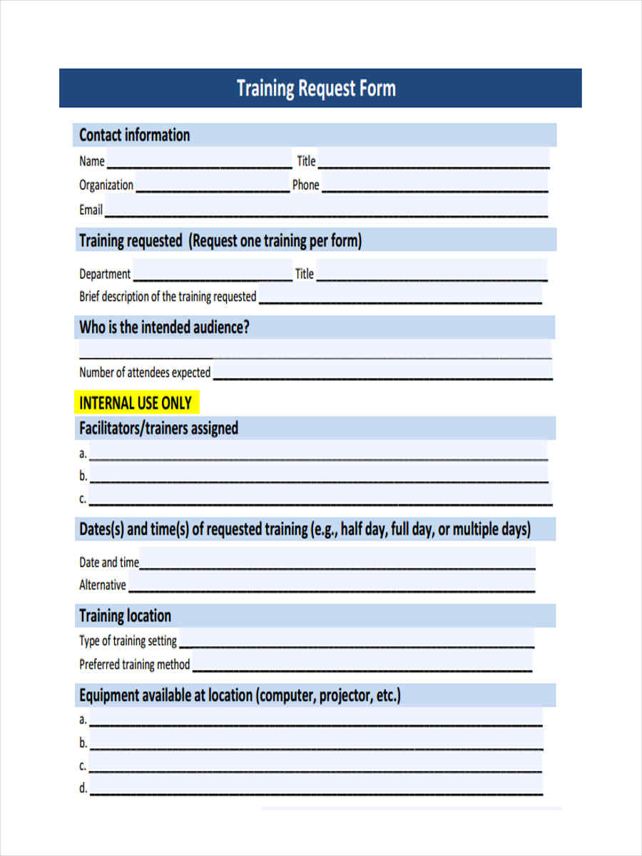 FREE 6+ Training Requisition Form Samples in MS Word | PDF