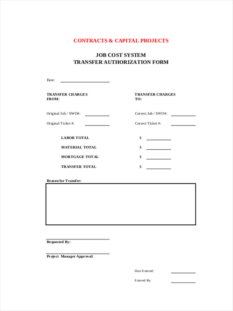 FREE 5+ Job Transfer Form Samples in PDF