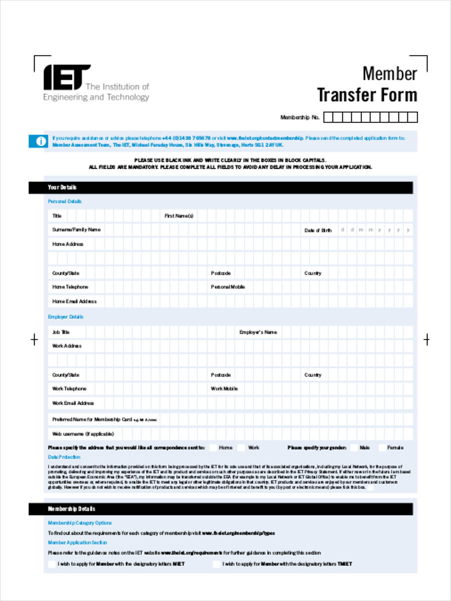 FREE 5+ Job Transfer Form Samples in PDF