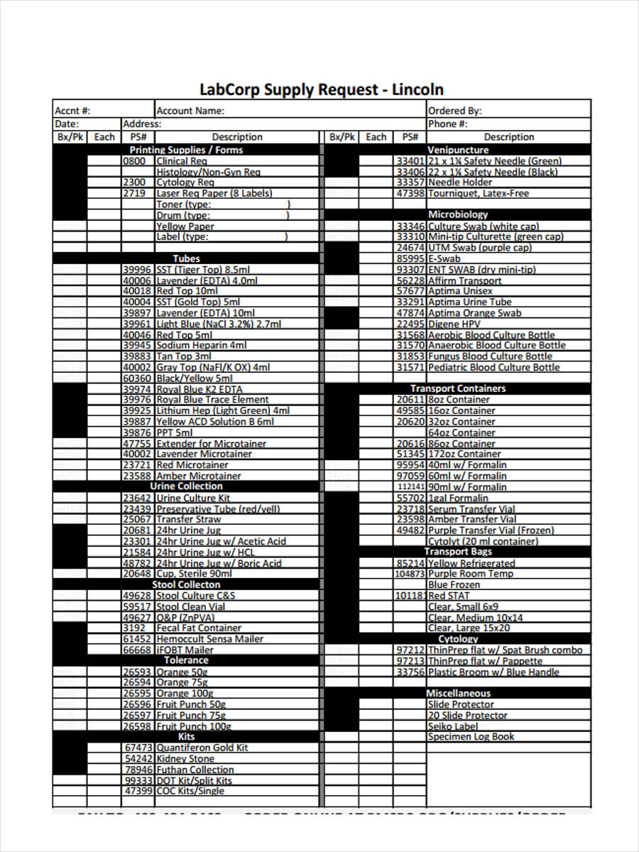 Labcorp Requisition Form Printable
