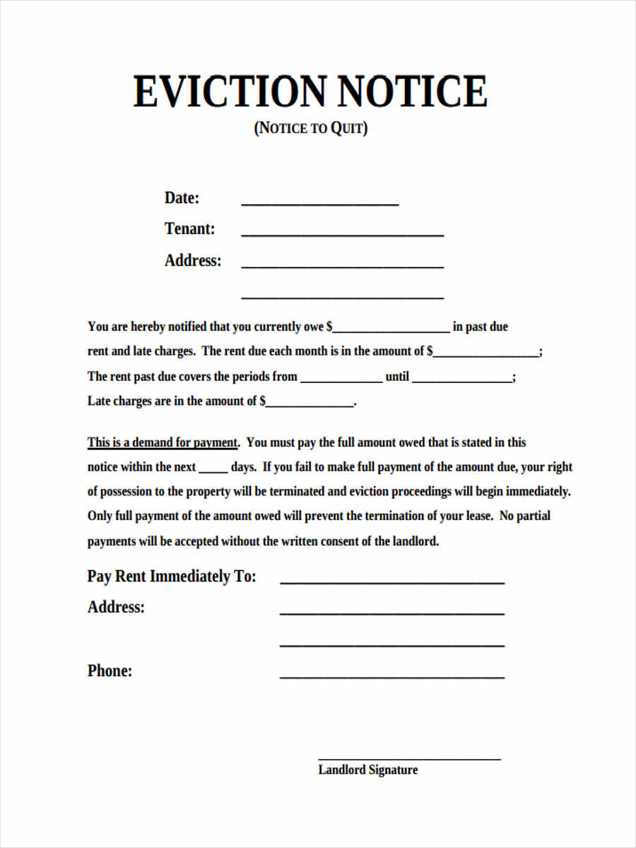 Free Printable Landlord Eviction Notice Aulaiestpdm Blog