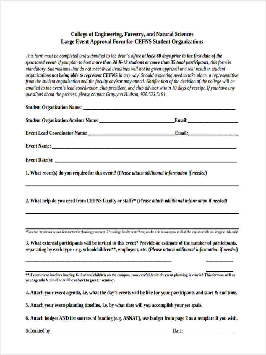FREE 10+ Event Approval Forms in PDF | Ms Word
