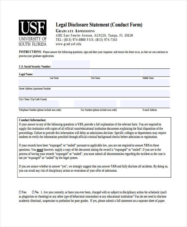 FREE 8+ Sample Legal Statement Forms in PDF