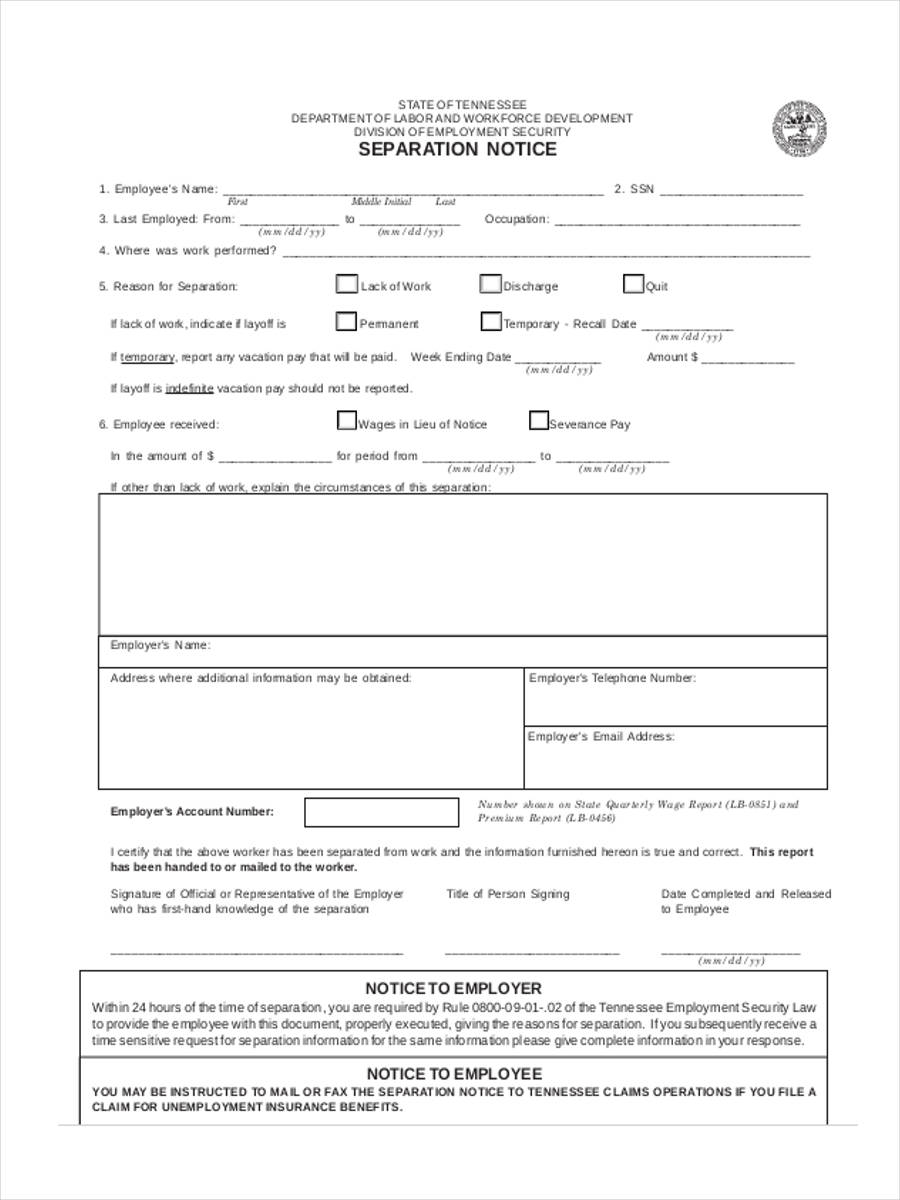 FREE 9+ Sample Notice to Employee Forms in PDF | Ms Word