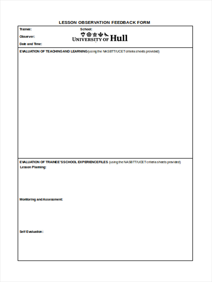 FREE 16 Teacher Feedback Forms In PDF MS Word FREE 16 Teacher Feedback Forms In PDF MS Word