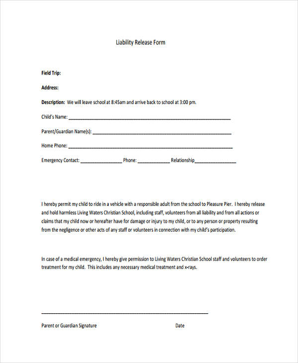 FREE 15+ Liability Waiver Form Samples, PDF, MS Word, Google Docs
