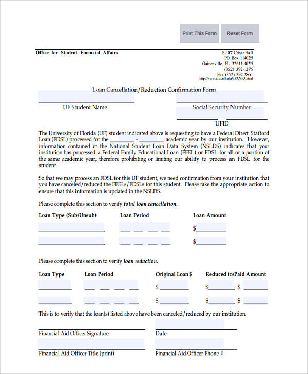 FREE 9+ Sample Loan Confirmation Forms in PDF
