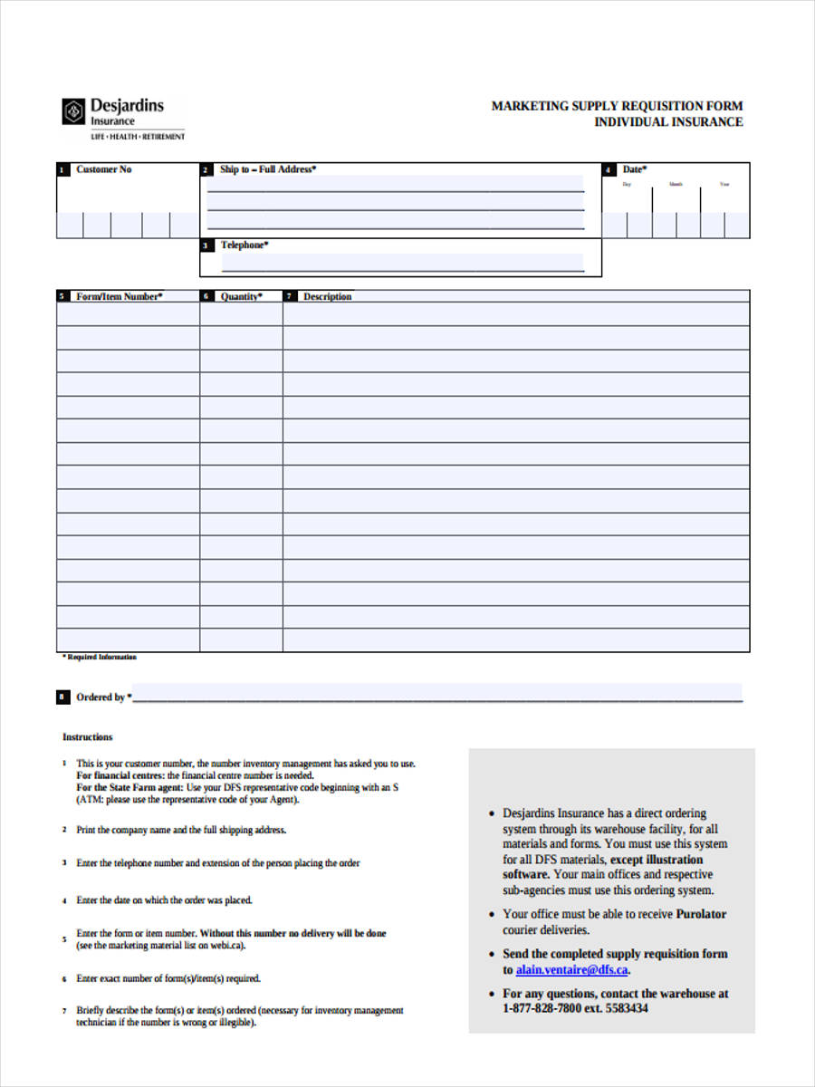 FREE 8+ Supply Requisition Forms in PDF | Excel
