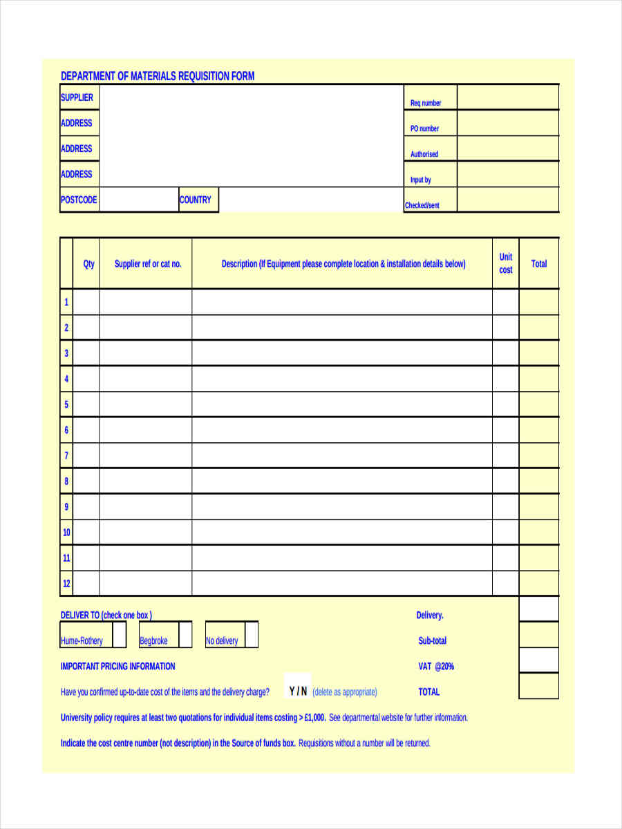 FREE 8+ Internal Requisition Forms in PDF