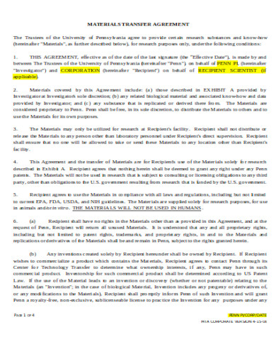 FREE 10+ Sample Transfer Agreement Forms in PDF | MS Word | Excel