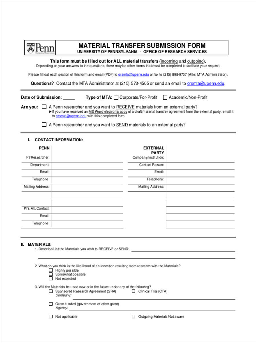 FREE 12+ Material Transfer Form Samples, PDF, MS Word, Google Docs