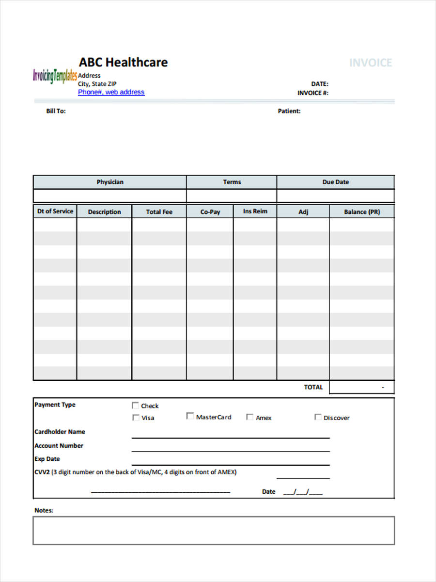FREE 10+ Medical Invoice Form Samples, PDF, MS Word, Google Docs